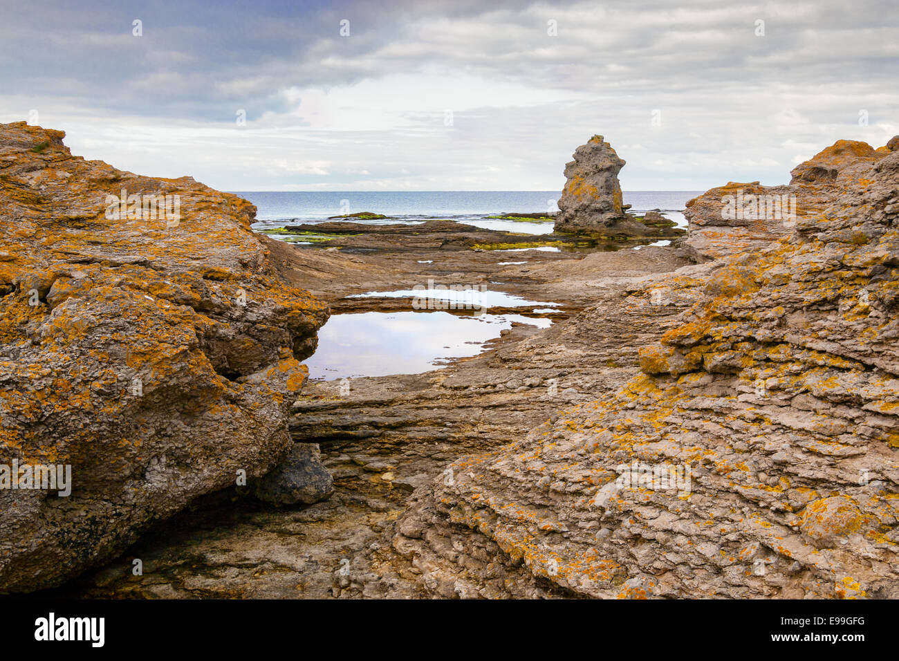 Horizontal of Iconic rauk landscape on Gotland, Sweden Stock Photo - Alamy