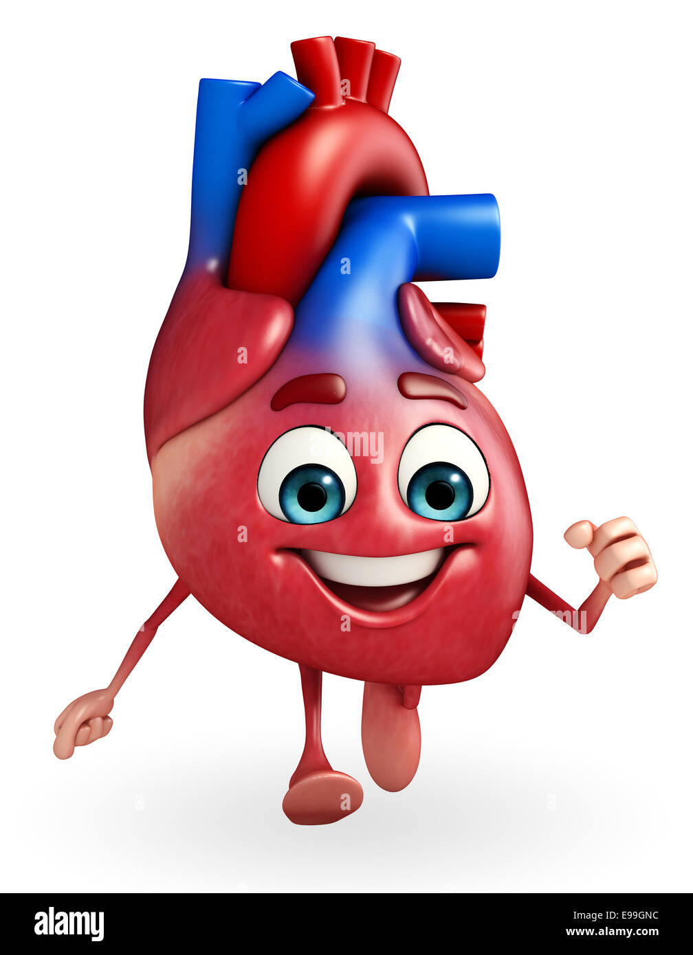 Cartoon Character of heart with running Stock Photo - Alamy