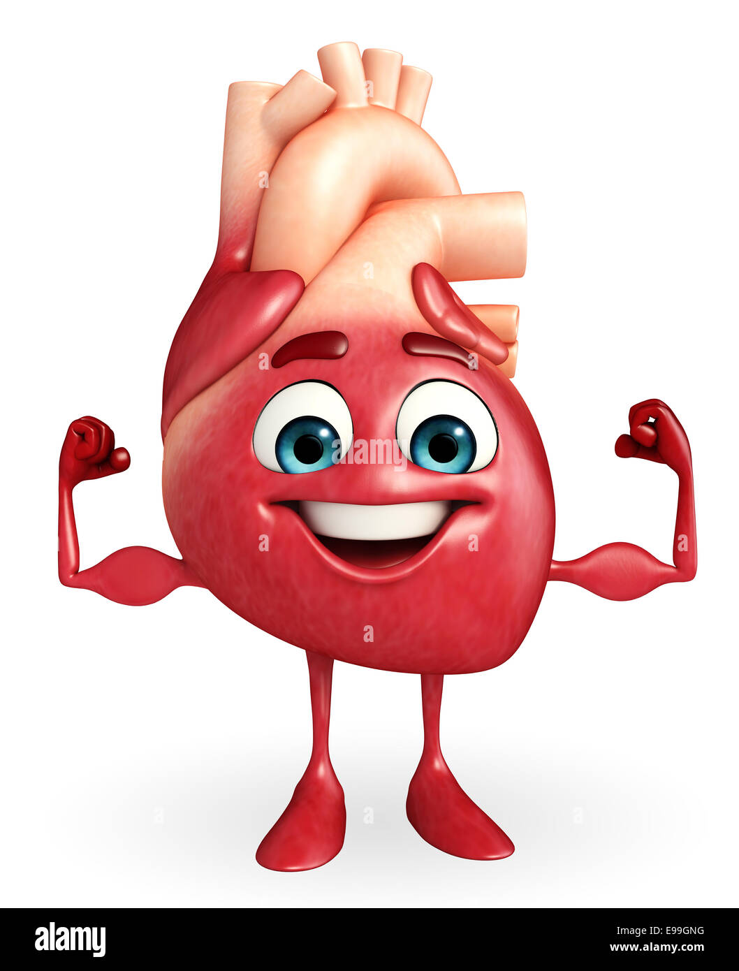Cartoon Character of heart with bodybuilding pose Stock Photo - Alamy