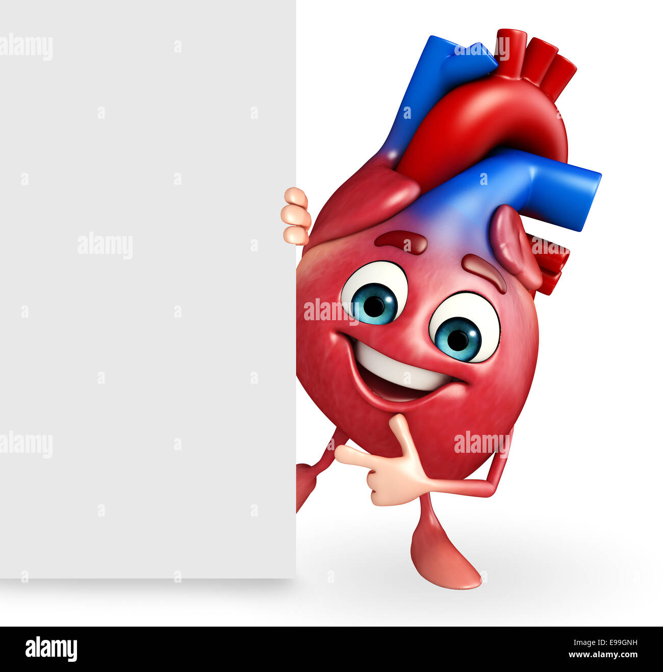 Cartoon Character of heart with sign Stock Photo - Alamy