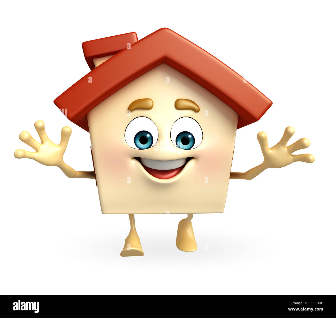 Cartoon Charcter of house with happy pose Stock Photo - Alamy