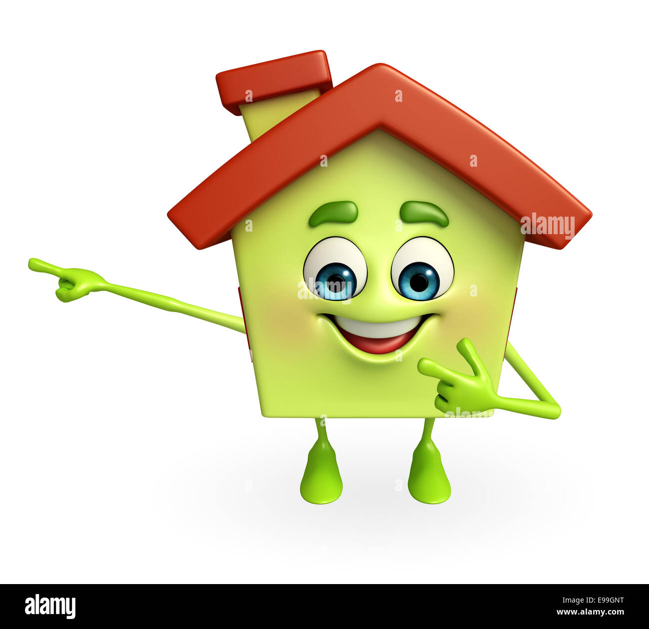 Cartoon Charcter of house is pointing Stock Photo - Alamy