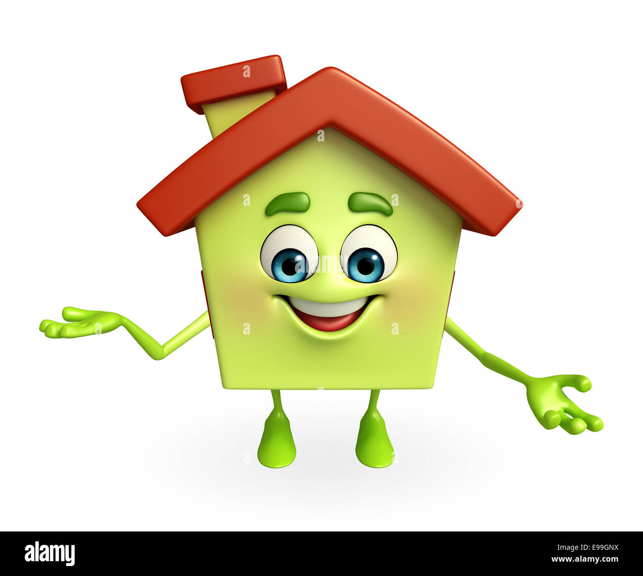 Cartoon Charcter of house is presenting Stock Photo - Alamy