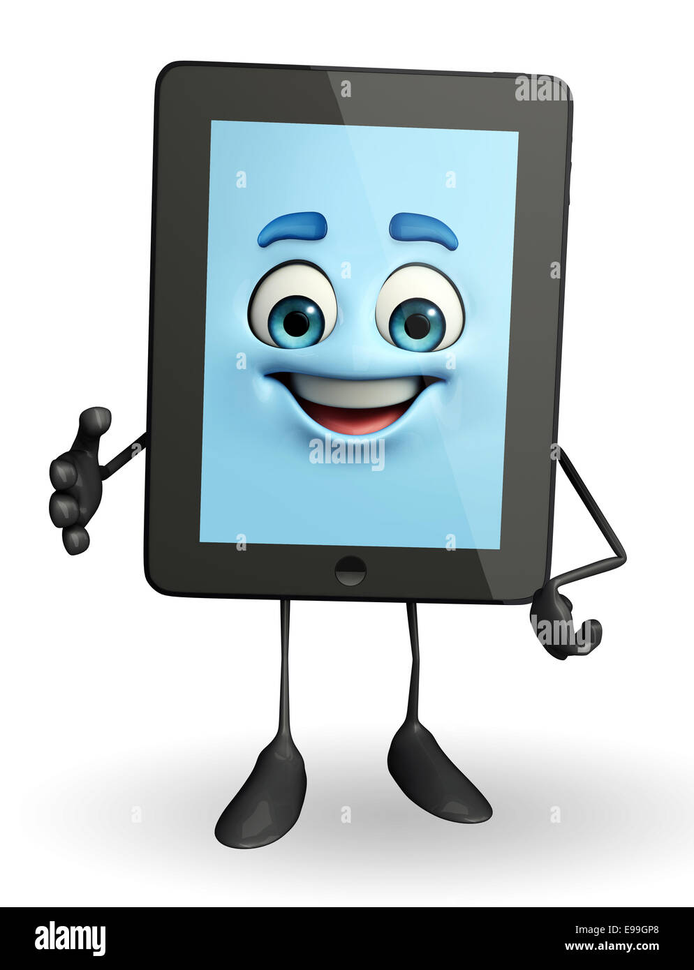 Cartoon character of tab with shake hand pose Stock Photo - Alamy