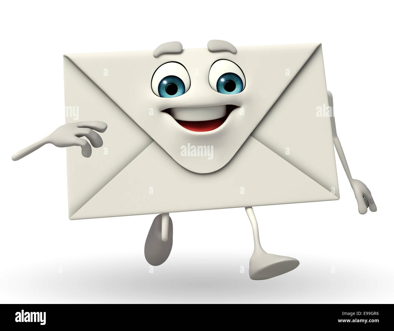 Cartoon Character of mail is running Stock Photo - Alamy