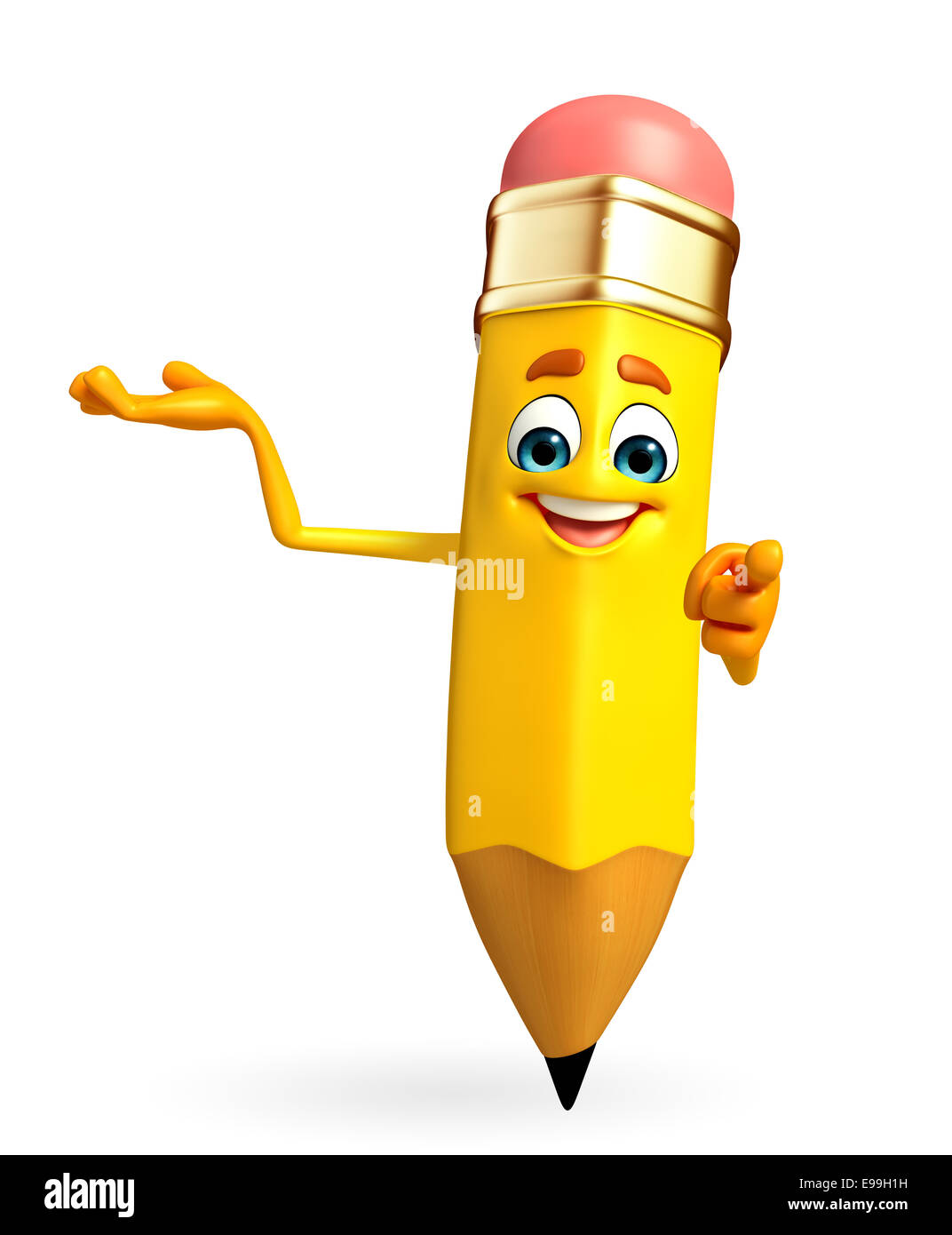 Cartoon Character of pencil is presenting Stock Photo - Alamy