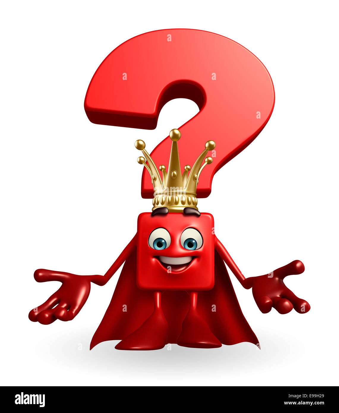 Cartoon Character of Question Mark as a king Stock Photo - Alamy