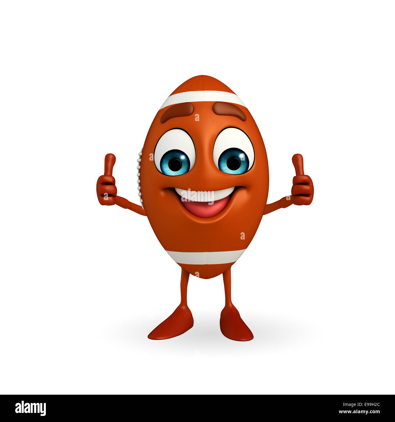 Cartoon Character of rugby ball with thumbs up Stock Photo - Alamy