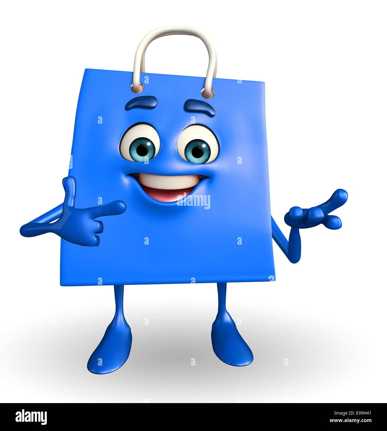 Cartoon Character of shopping bag with holding pose Stock Photo - Alamy
