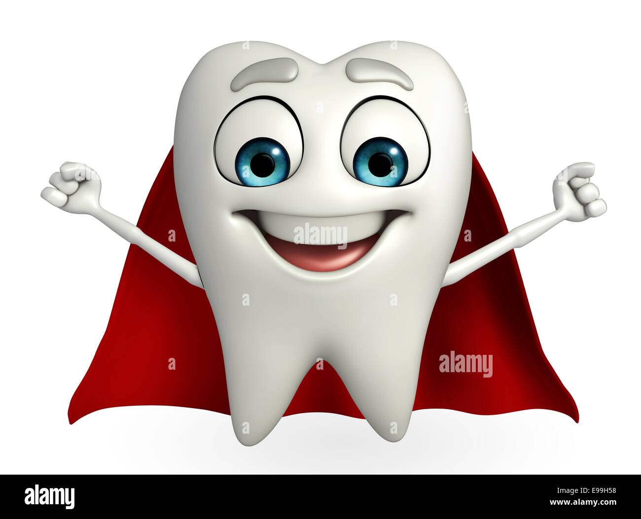Cartoon character of teeth with superman cloth Stock Photo - Alamy