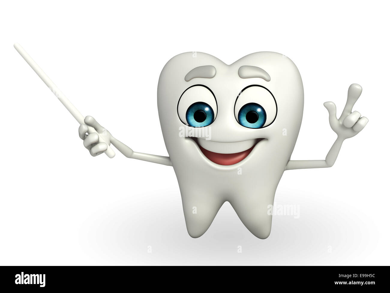 Cartoon character of teeth is pointing Stock Photo - Alamy