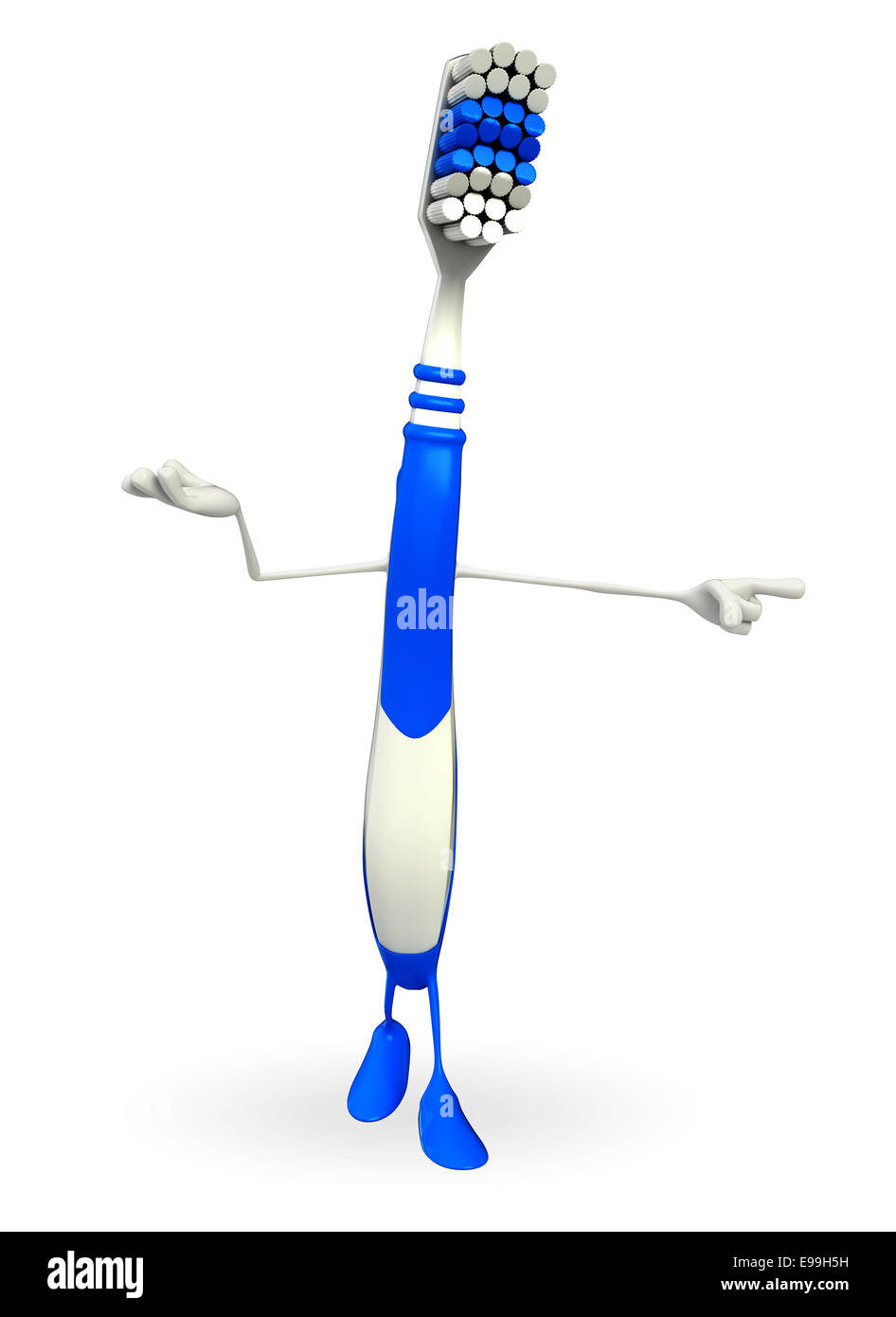 Cartoon Character of toothbrush is pointing Stock Photo - Alamy