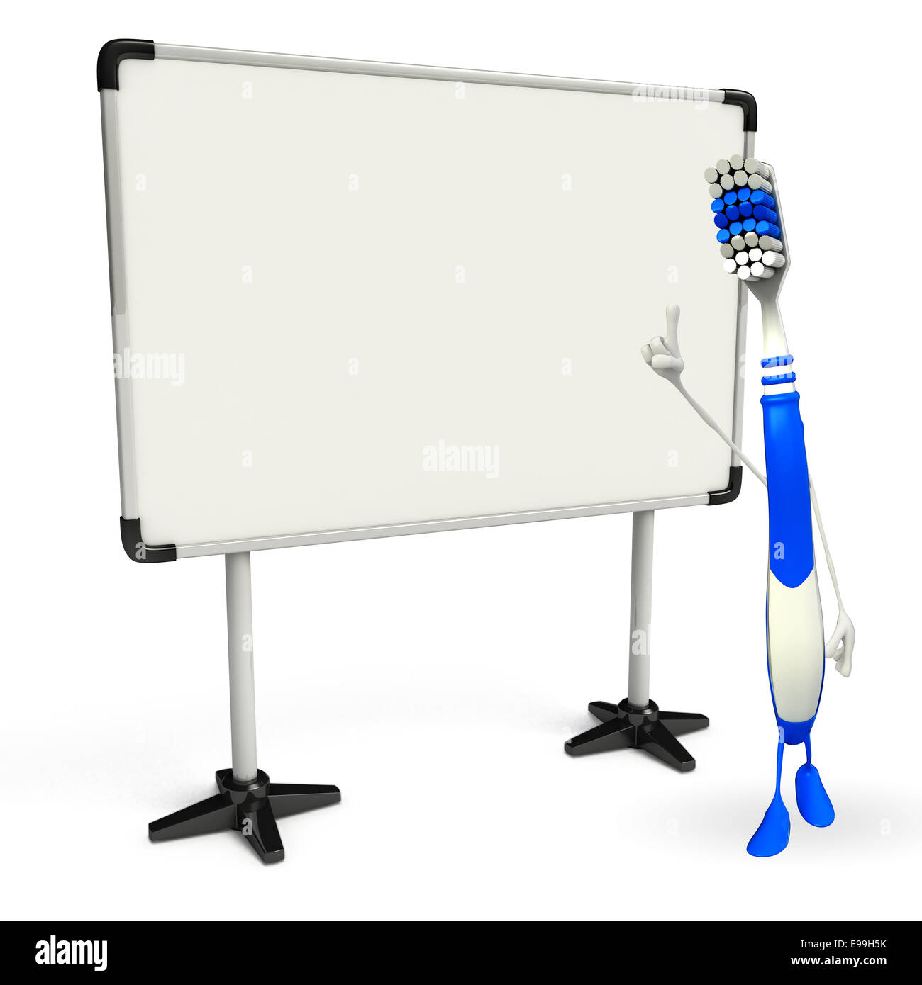 Cartoon Character of toothbrush with display board Stock Photo - Alamy