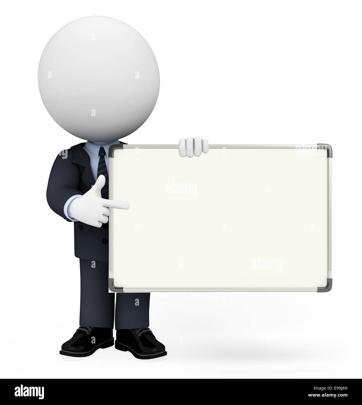 White character as a business man with display board Stock Photo - Alamy