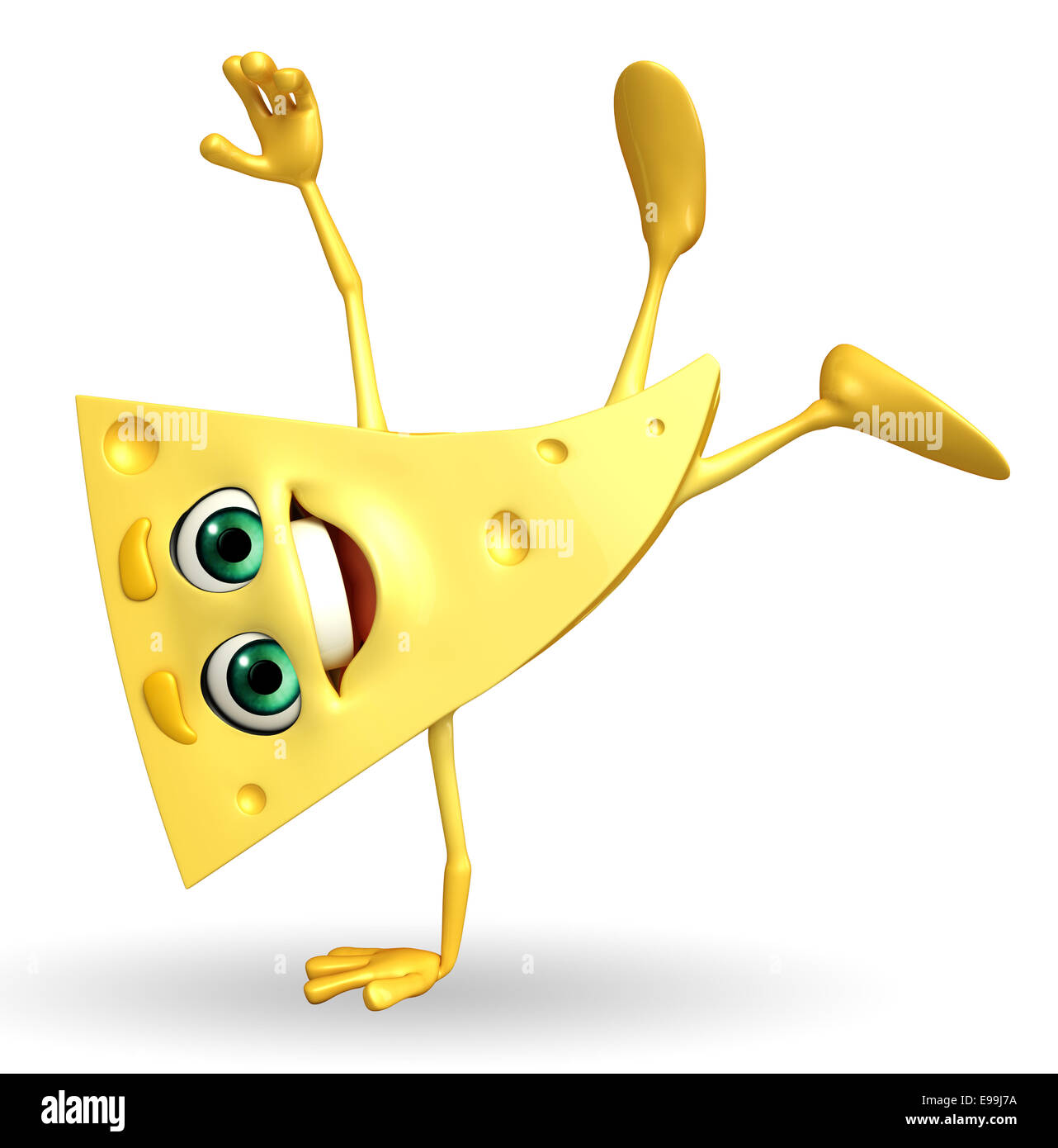 Cartoon Character of Cheese with hand standing pose Stock Photo - Alamy