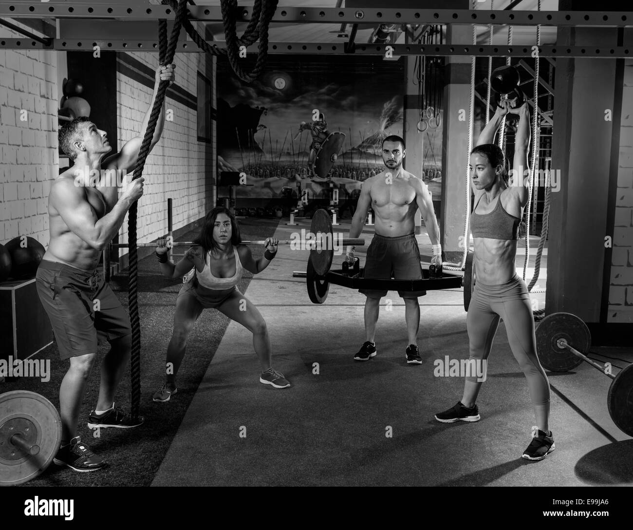 Man coaching girls team Black and White Stock Photos & Images - Alamy