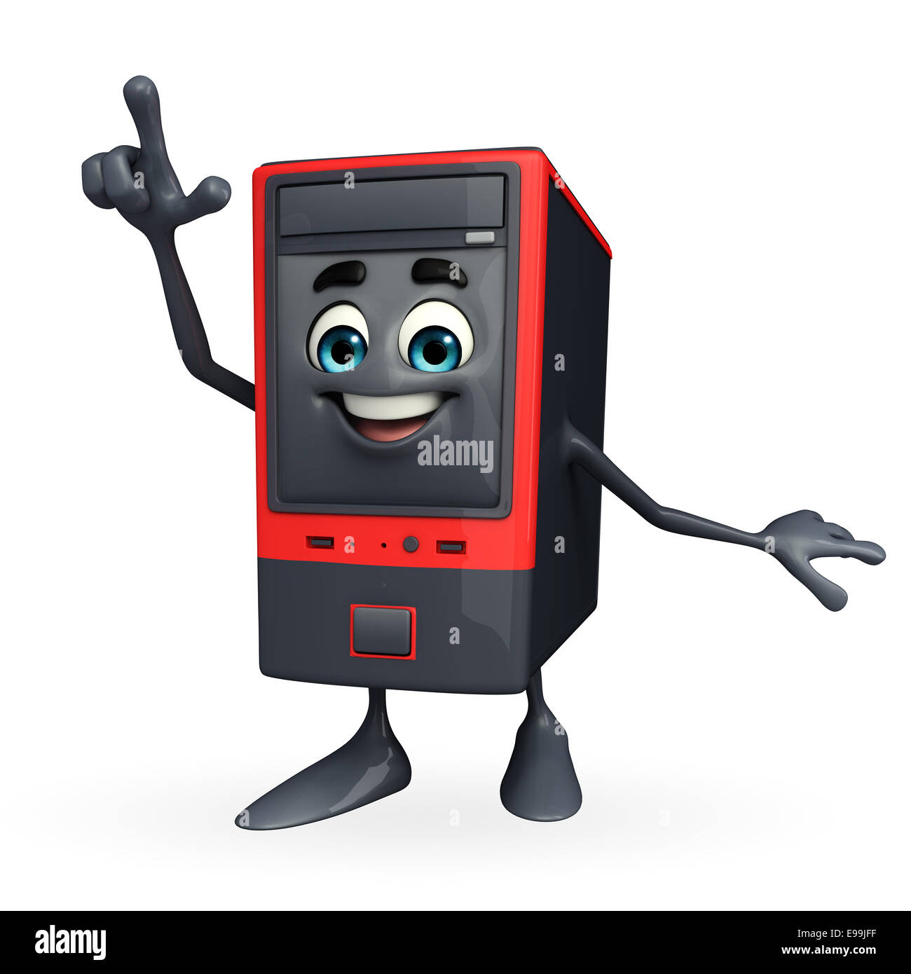 Cartoon Character of Computer Cabinet with pointing pose Stock Photo ...