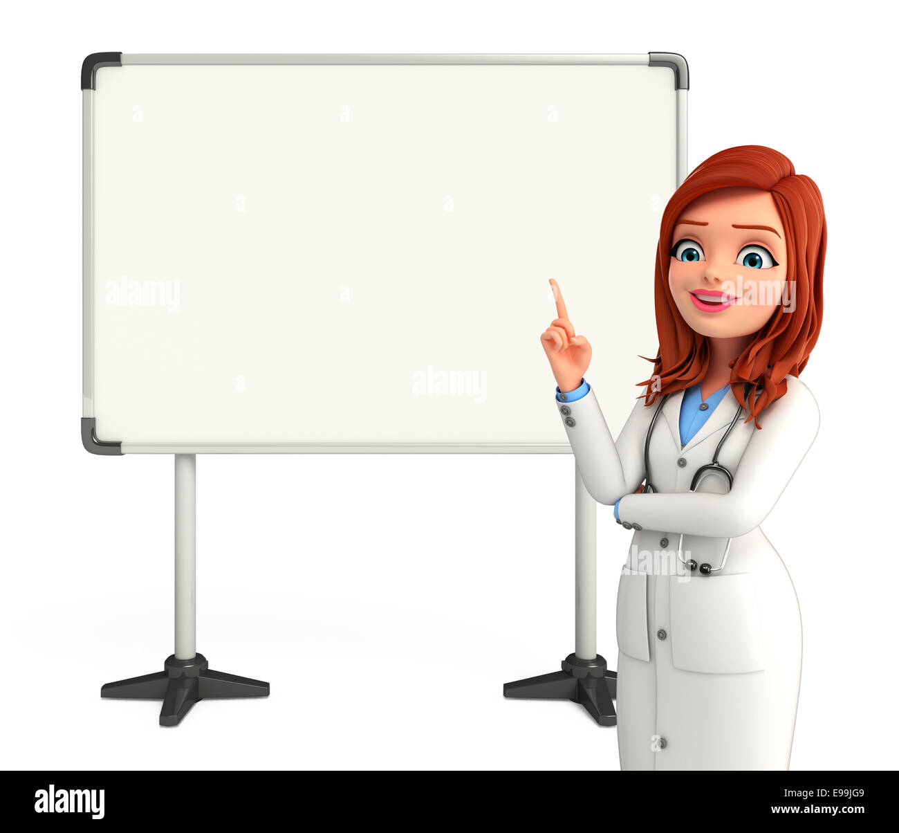Illustration of Young Doctor with display board Stock Photo - Alamy