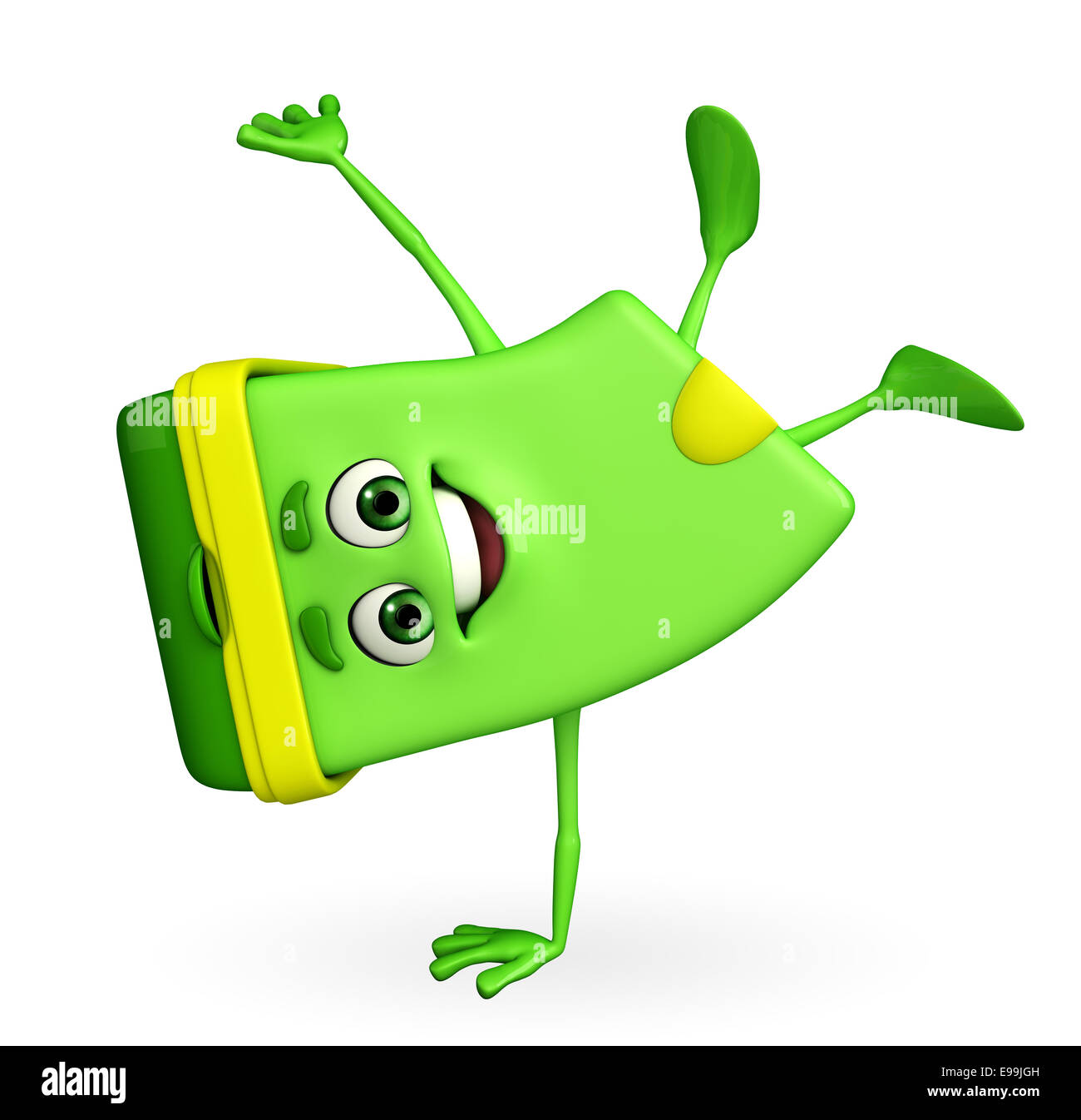 Cartoon Character of Dustbin with hand standing pose Stock Photo - Alamy