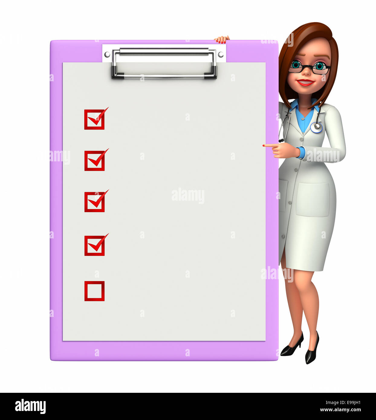 Illustration of young doctor with notepad Stock Photo - Alamy