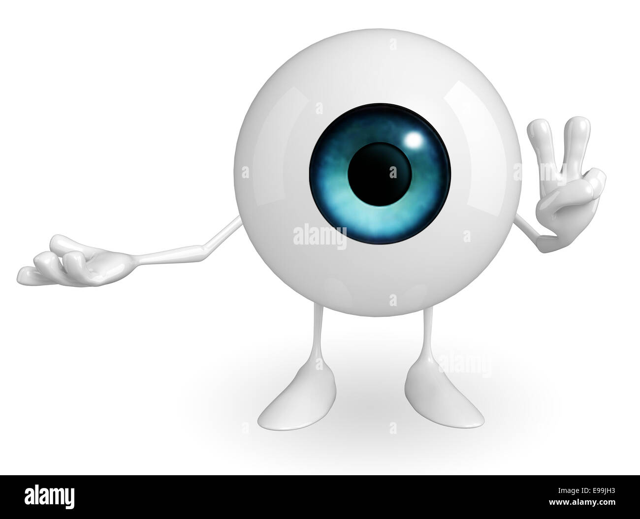 Cartoon character of eye with Victory sign Stock Photo - Alamy