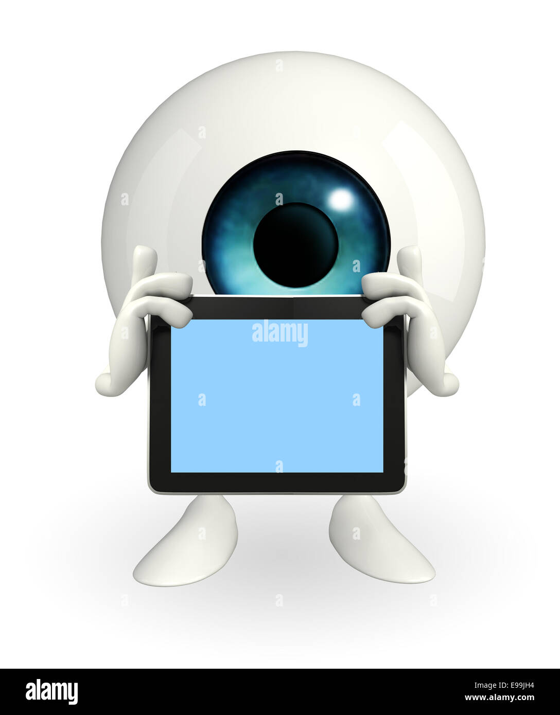 Cartoon character of eye with tab Stock Photo - Alamy