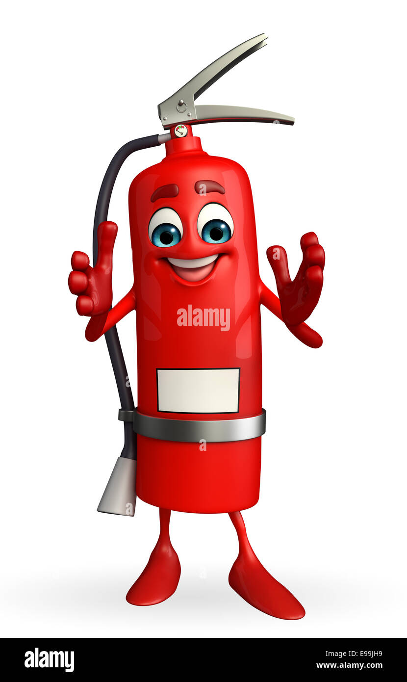 Cartoon Character of fire extinguisher with clapping pose Stock Photo ...