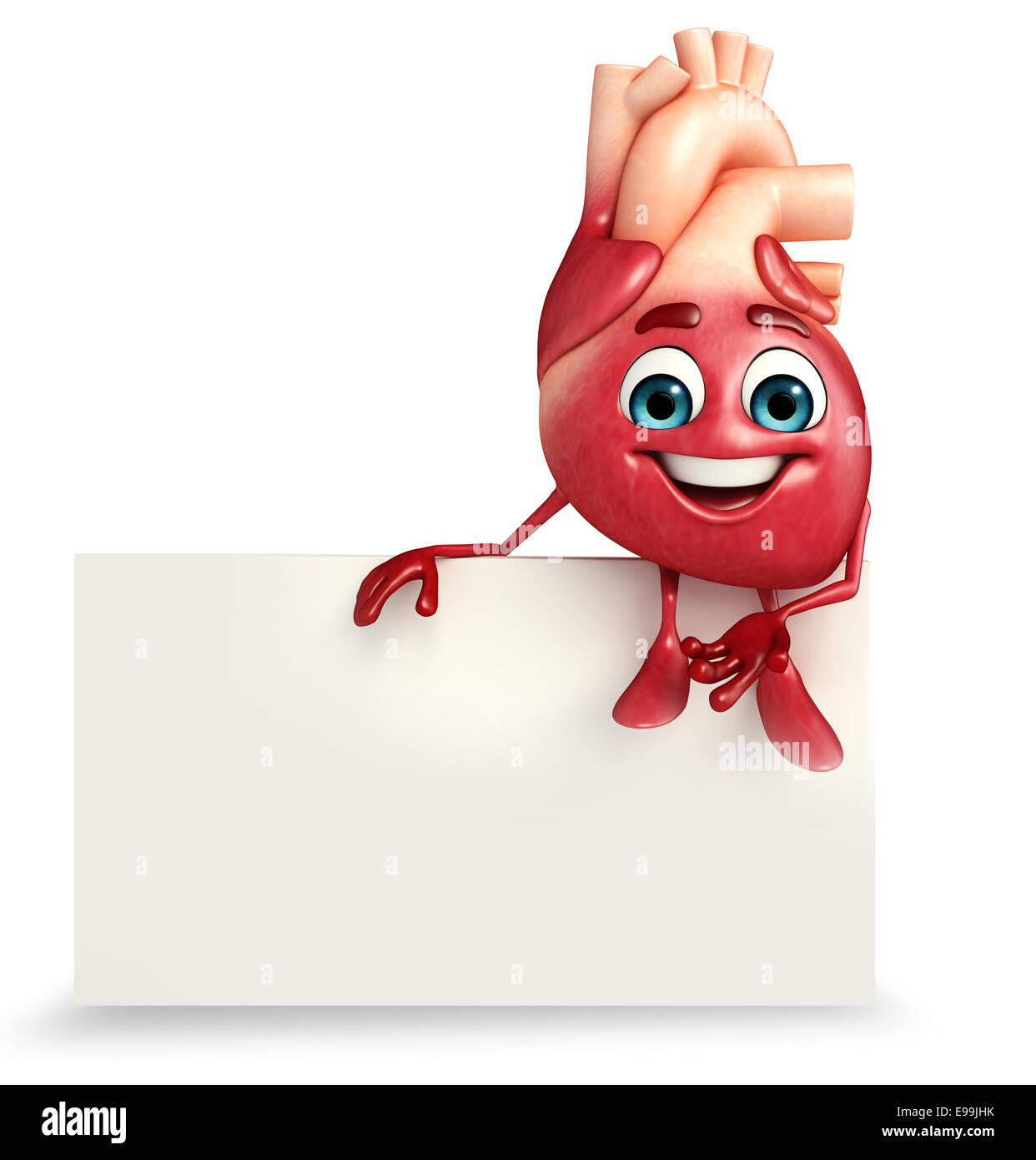 Cartoon Character of heart with sign Stock Photo - Alamy