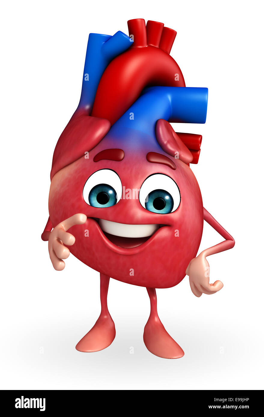 Cartoon Character of heart with hello pose Stock Photo - Alamy