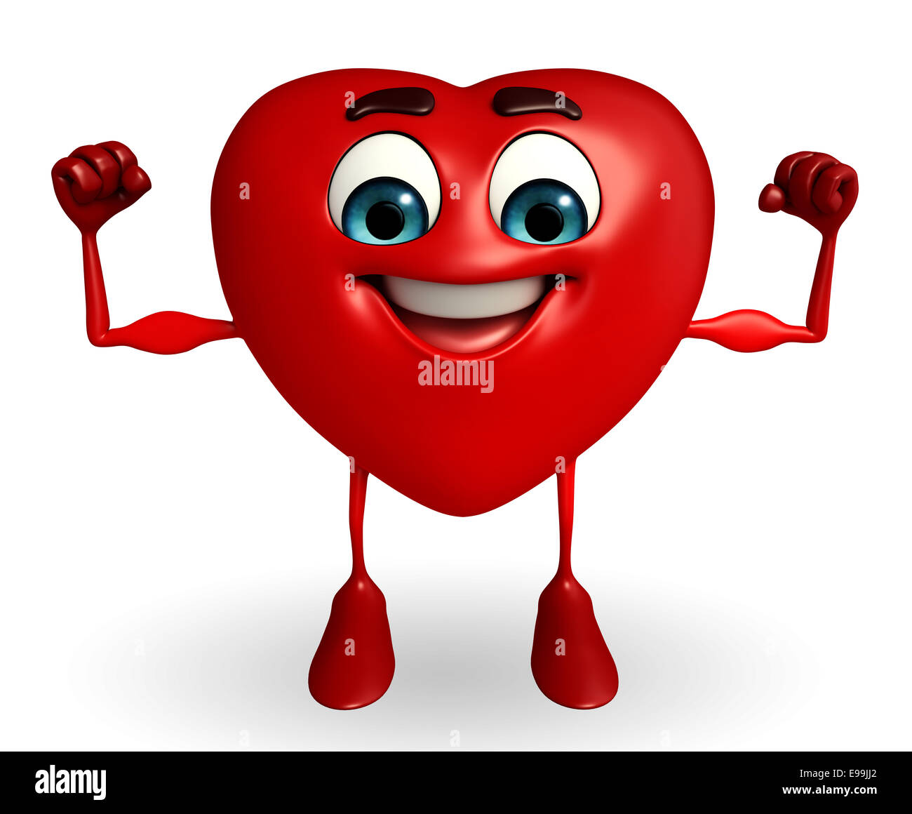 Cartoon Character of heart shape with bodybuilding pose Stock Photo - Alamy