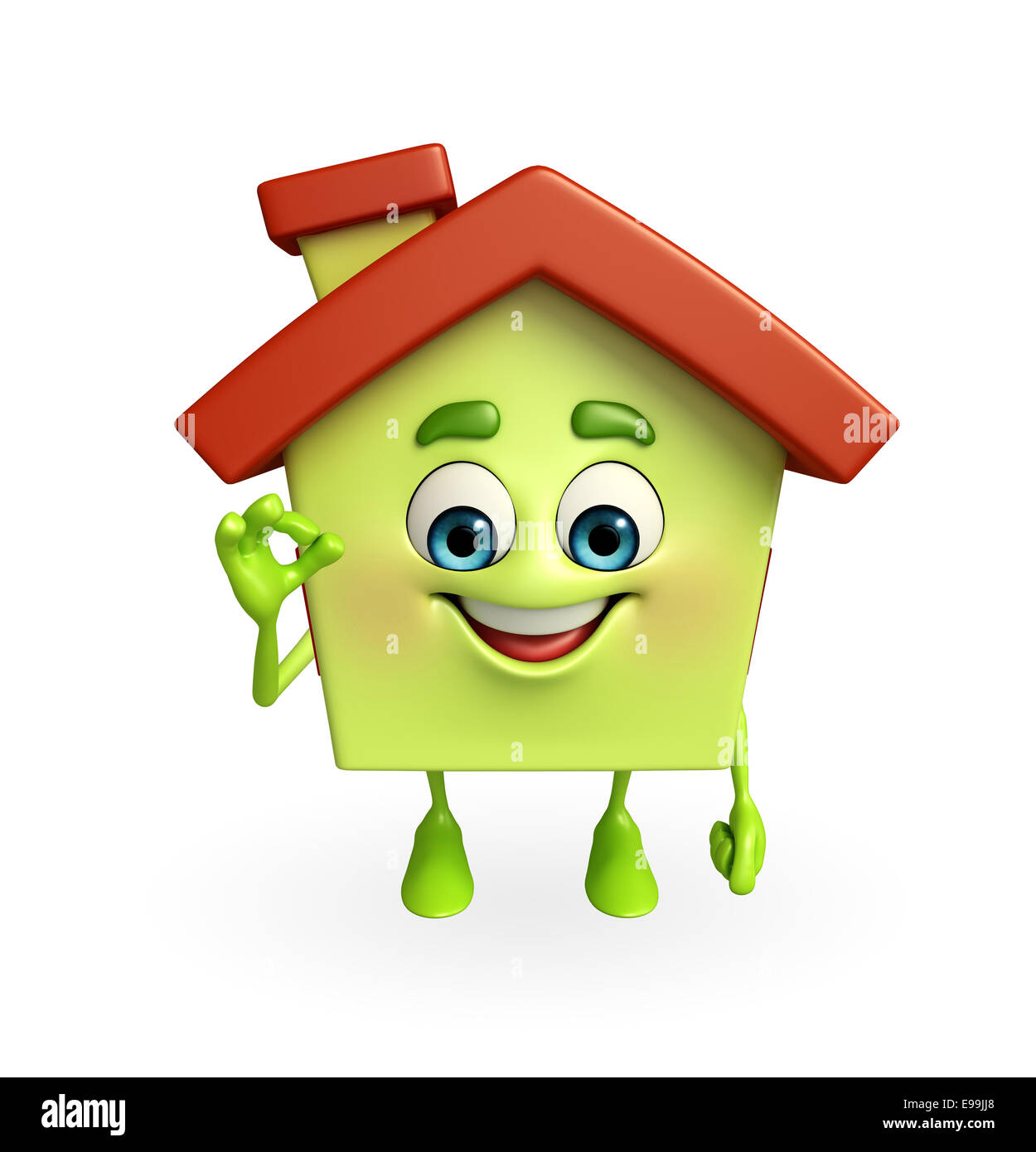 Cartoon Charcter of house with best sign Stock Photo - Alamy