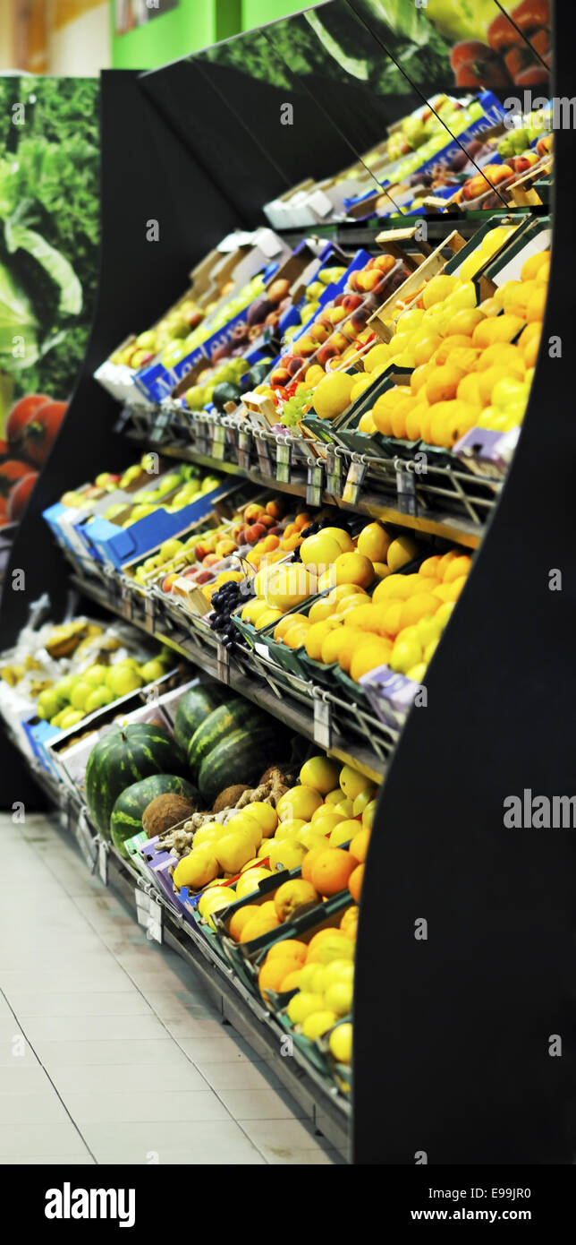 fresh fruits and vegetables in supe market Stock Photo - Alamy