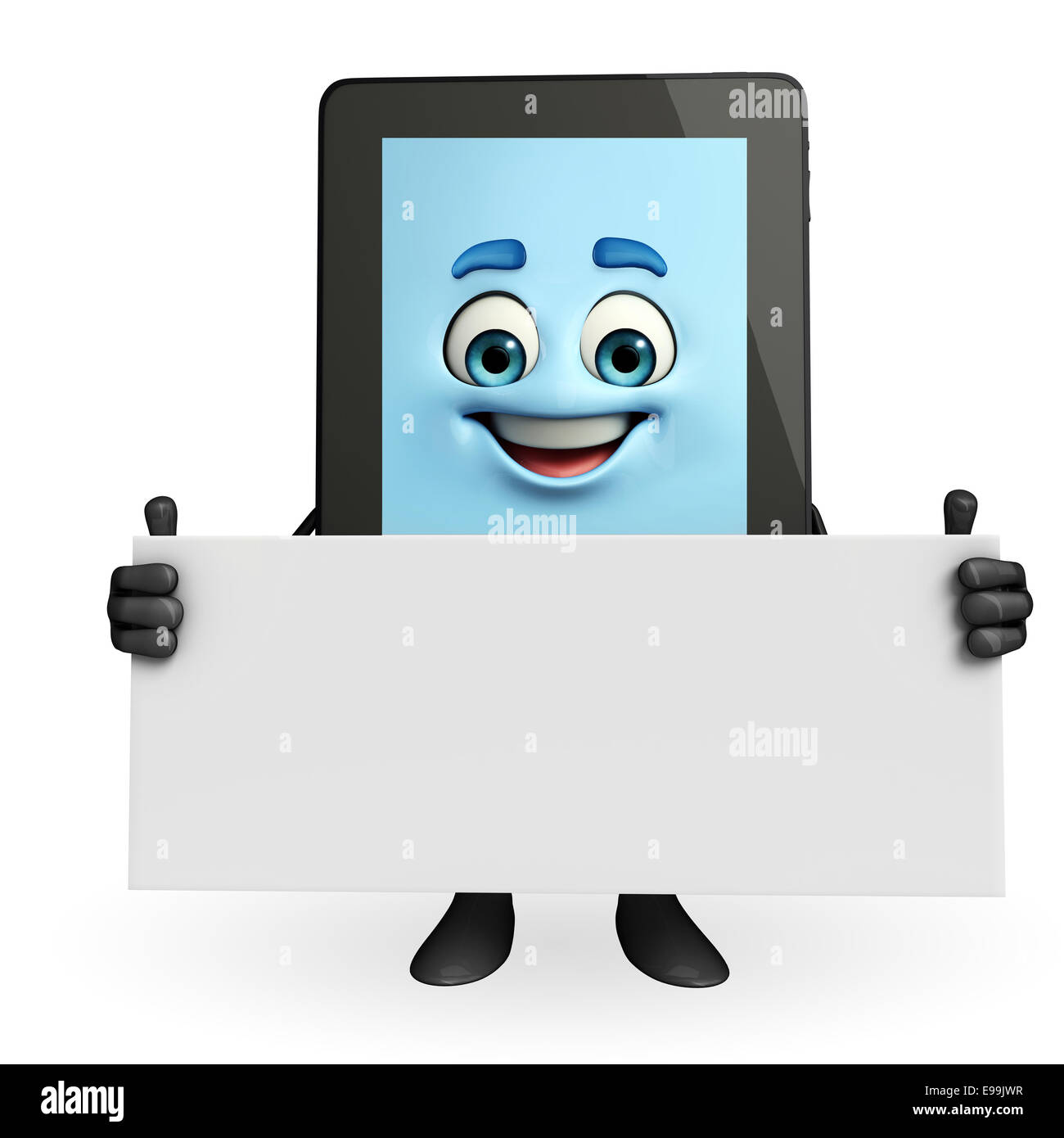 Cartoon character of tab with sign Stock Photo - Alamy
