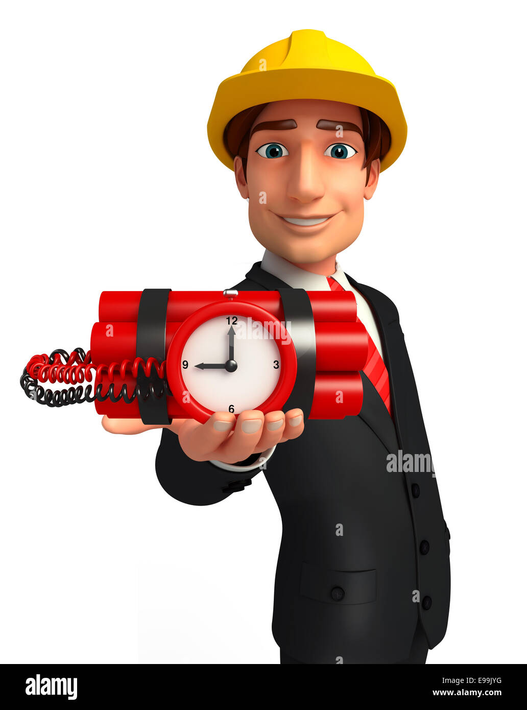 Illustration man holding bomb hi-res stock photography and images - Alamy