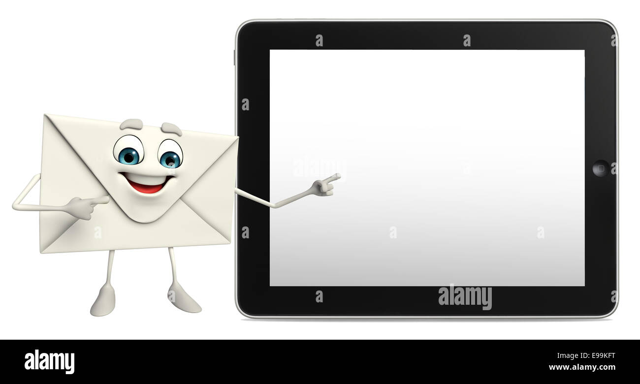 Cartoon Character of mail with tab Stock Photo - Alamy