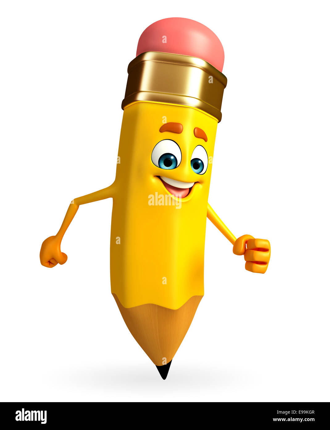 Cartoon Character of pencil is running Stock Photo - Alamy