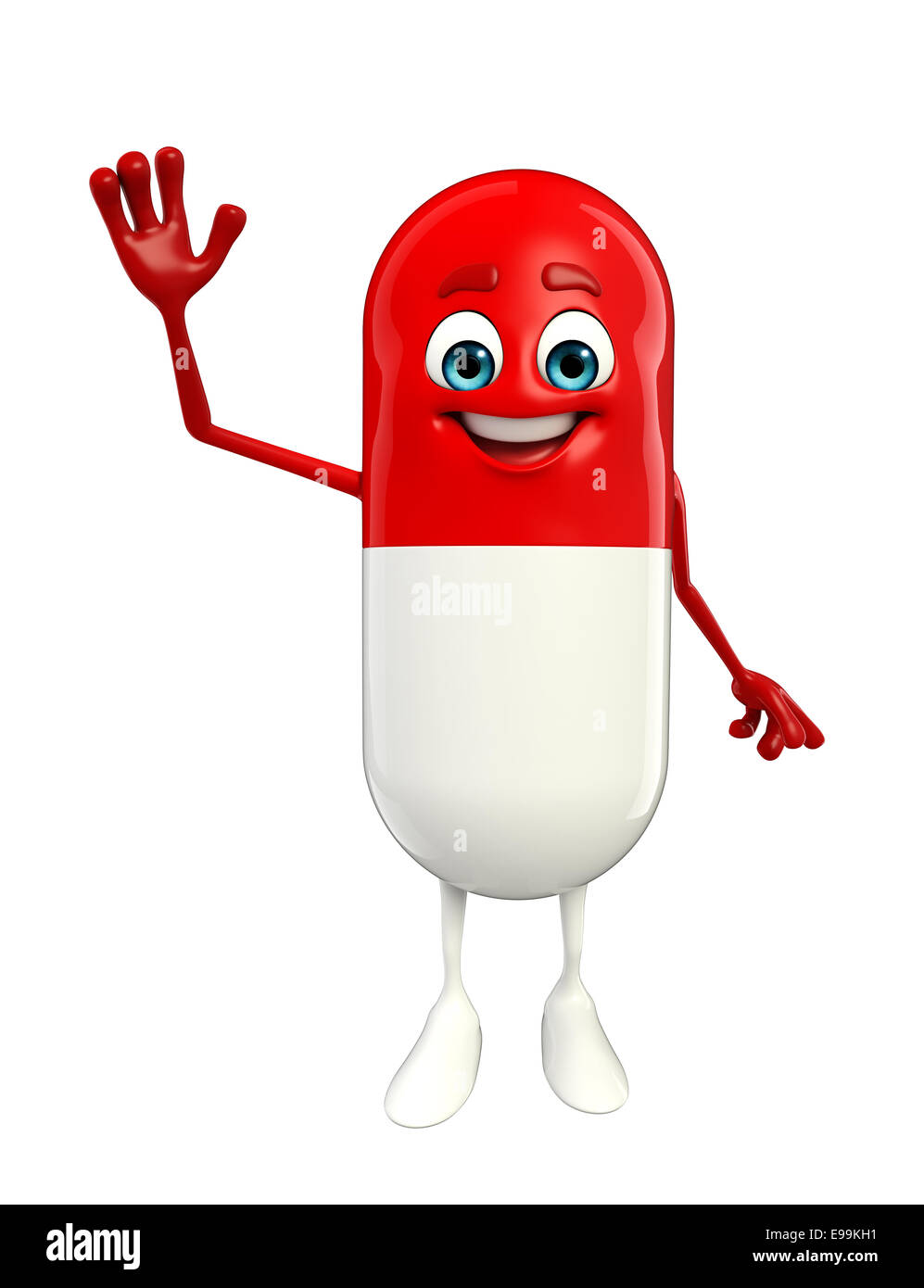 Cartoon character of pill with hello pose Stock Photo - Alamy