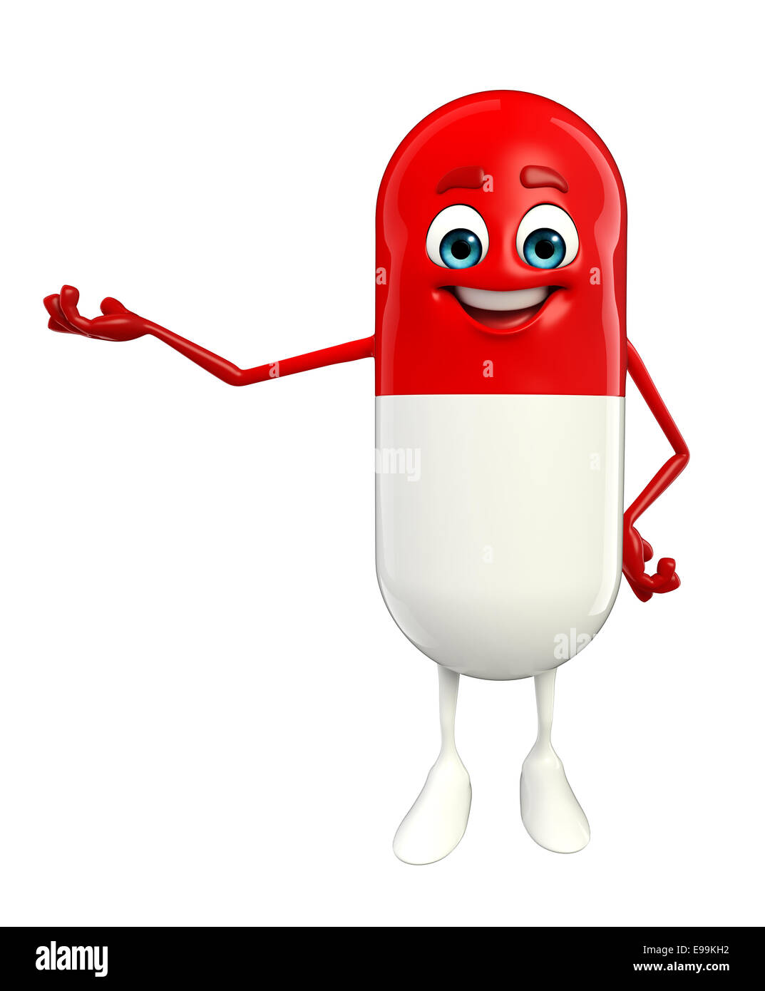 Cartoon character of pill is presenting Stock Photo - Alamy