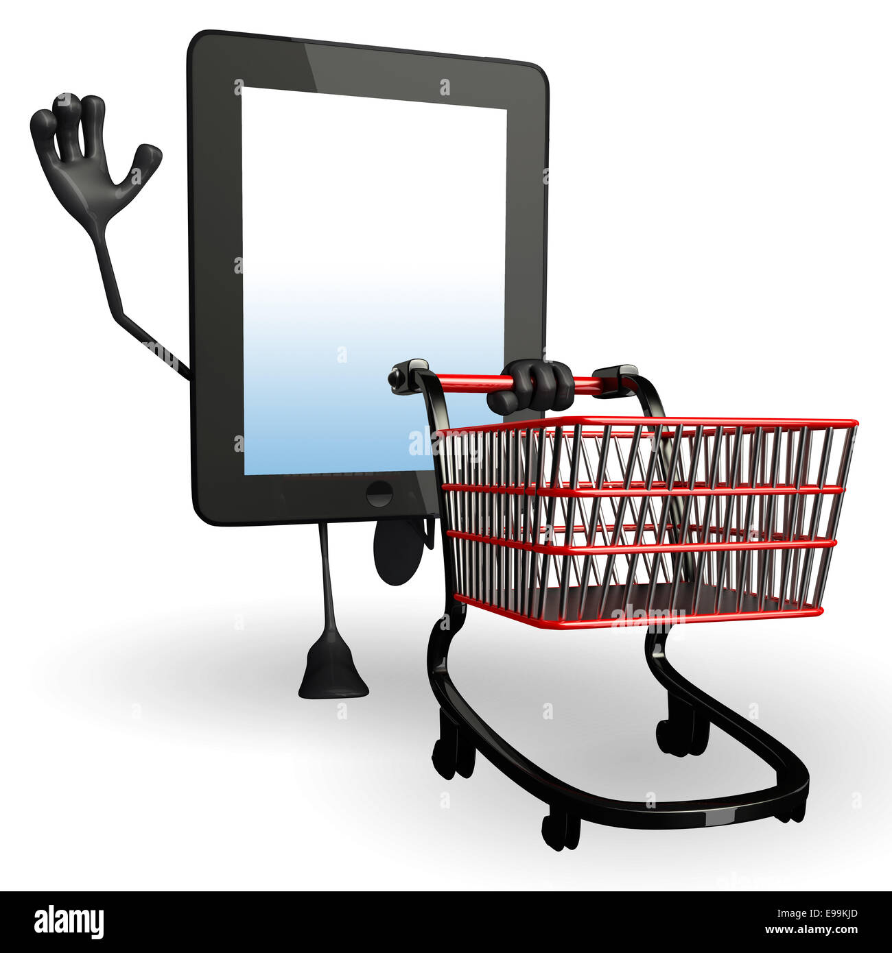 Cartoon character of tab with trolley Stock Photo - Alamy