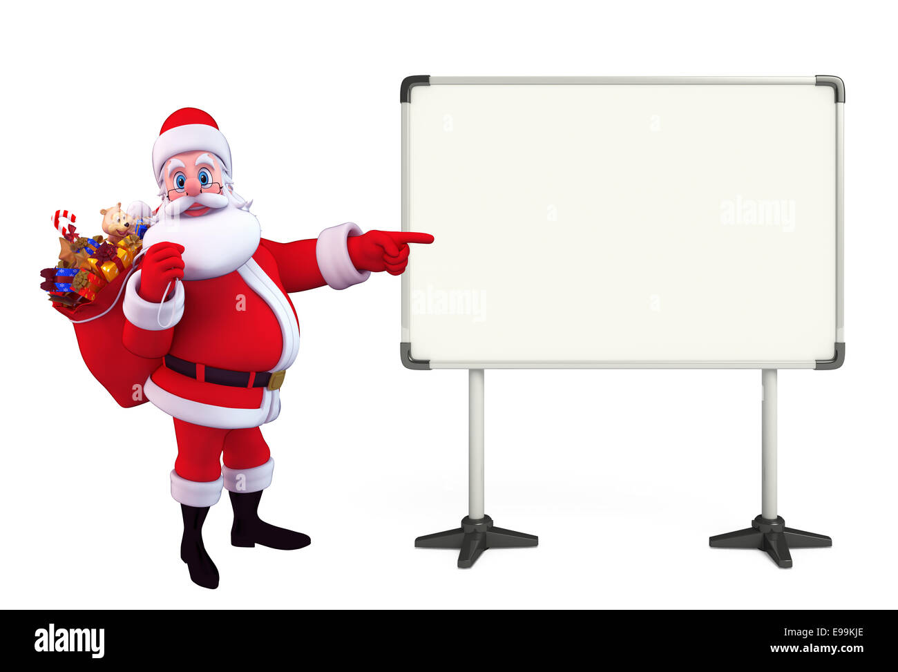 Illustration of santa claus with display board Stock Photo - Alamy