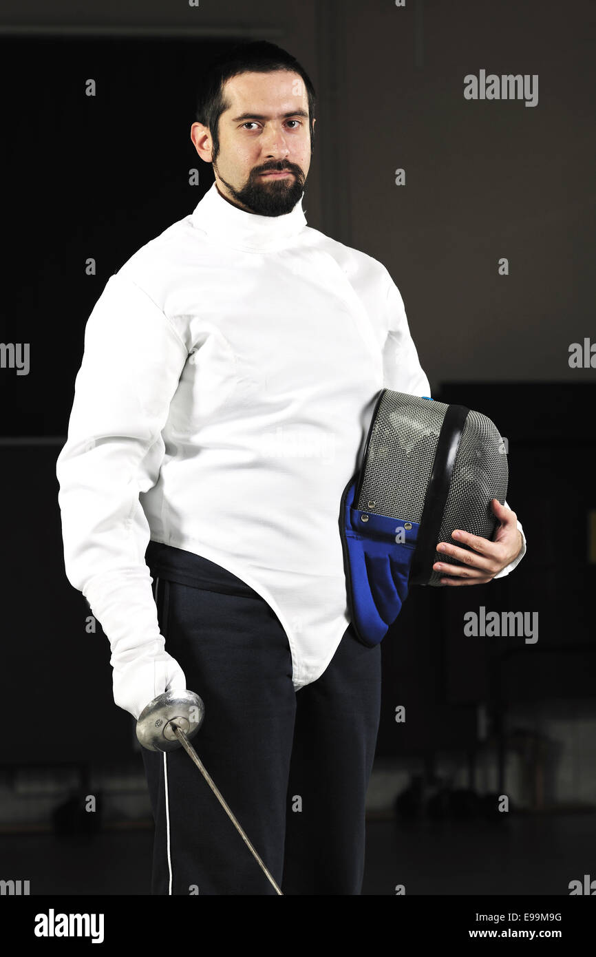 sword sport athlete portrait at training Stock Photo - Alamy