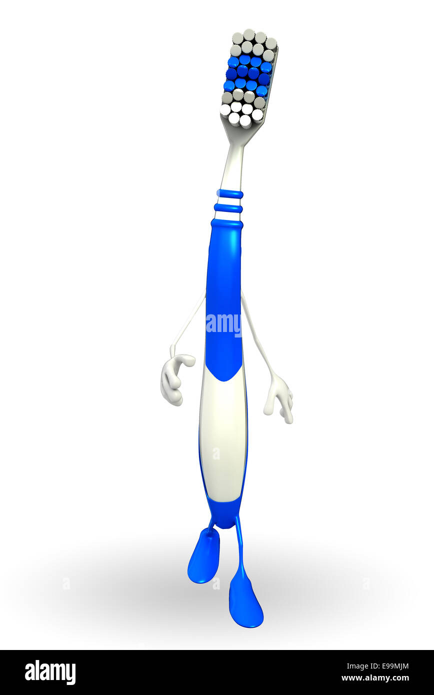 Cartoon Character of toothbrush is walking Stock Photo - Alamy