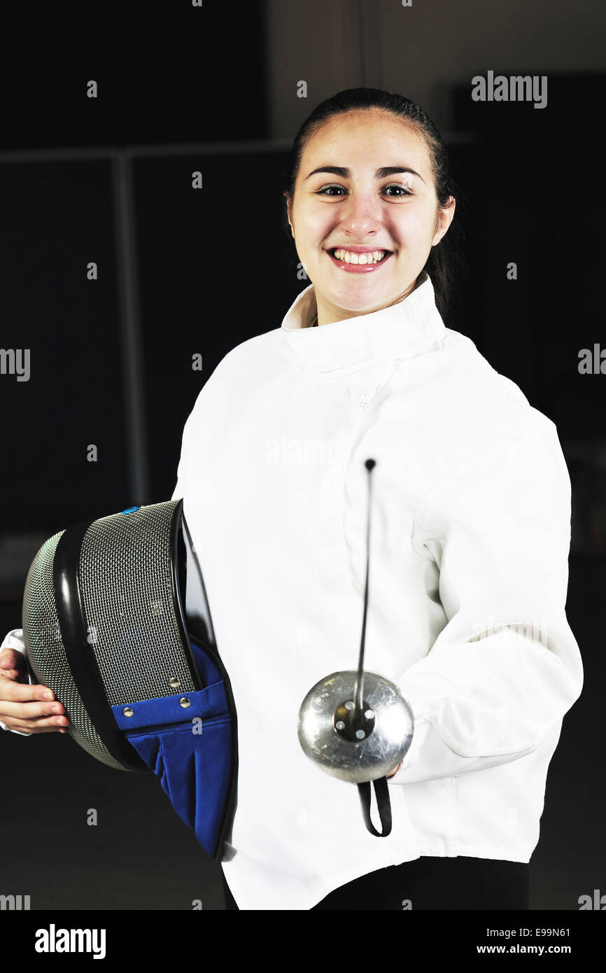 sword sport athlete portrait at training Stock Photo - Alamy
