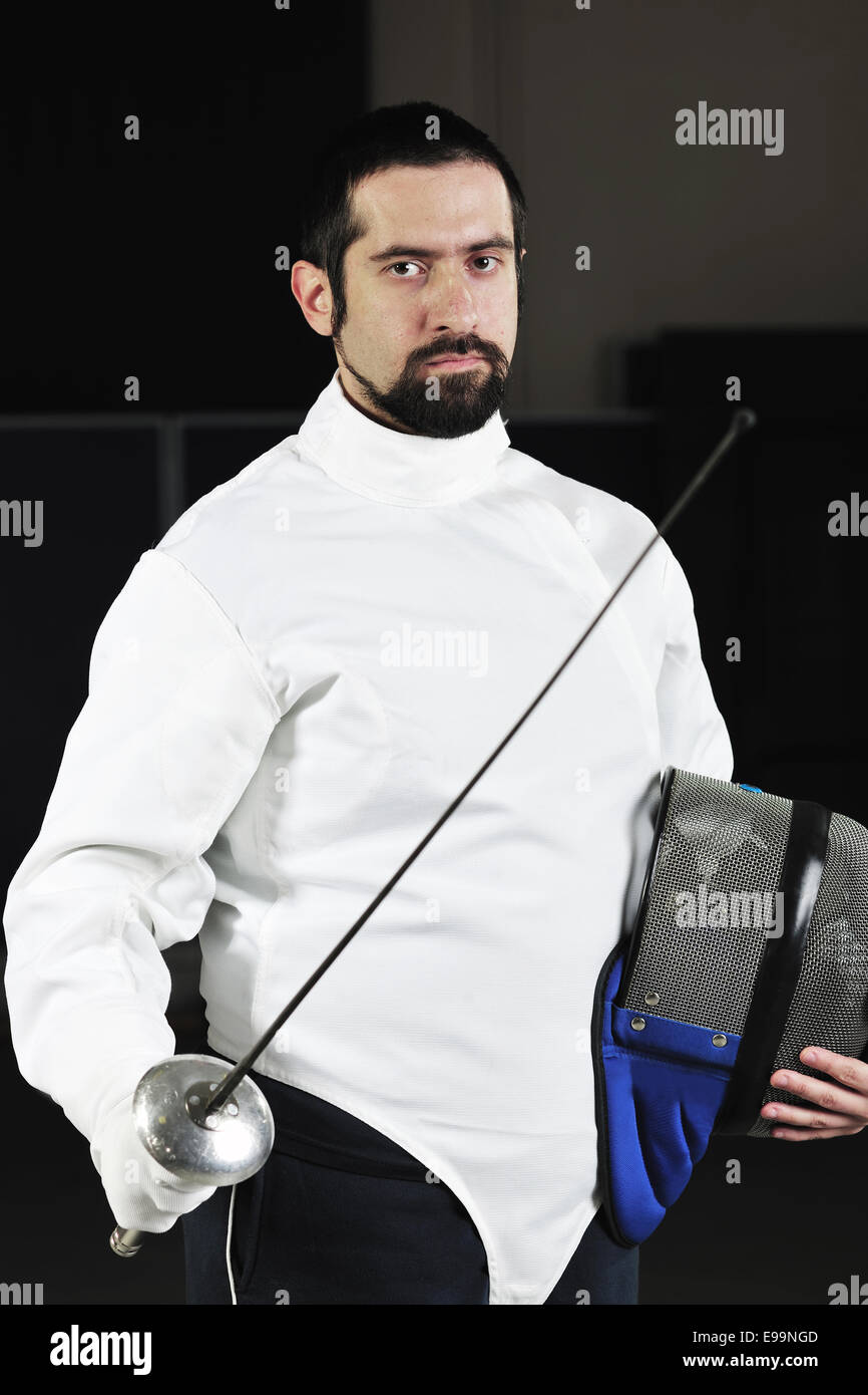 sword sport athlete portrait at training Stock Photo - Alamy