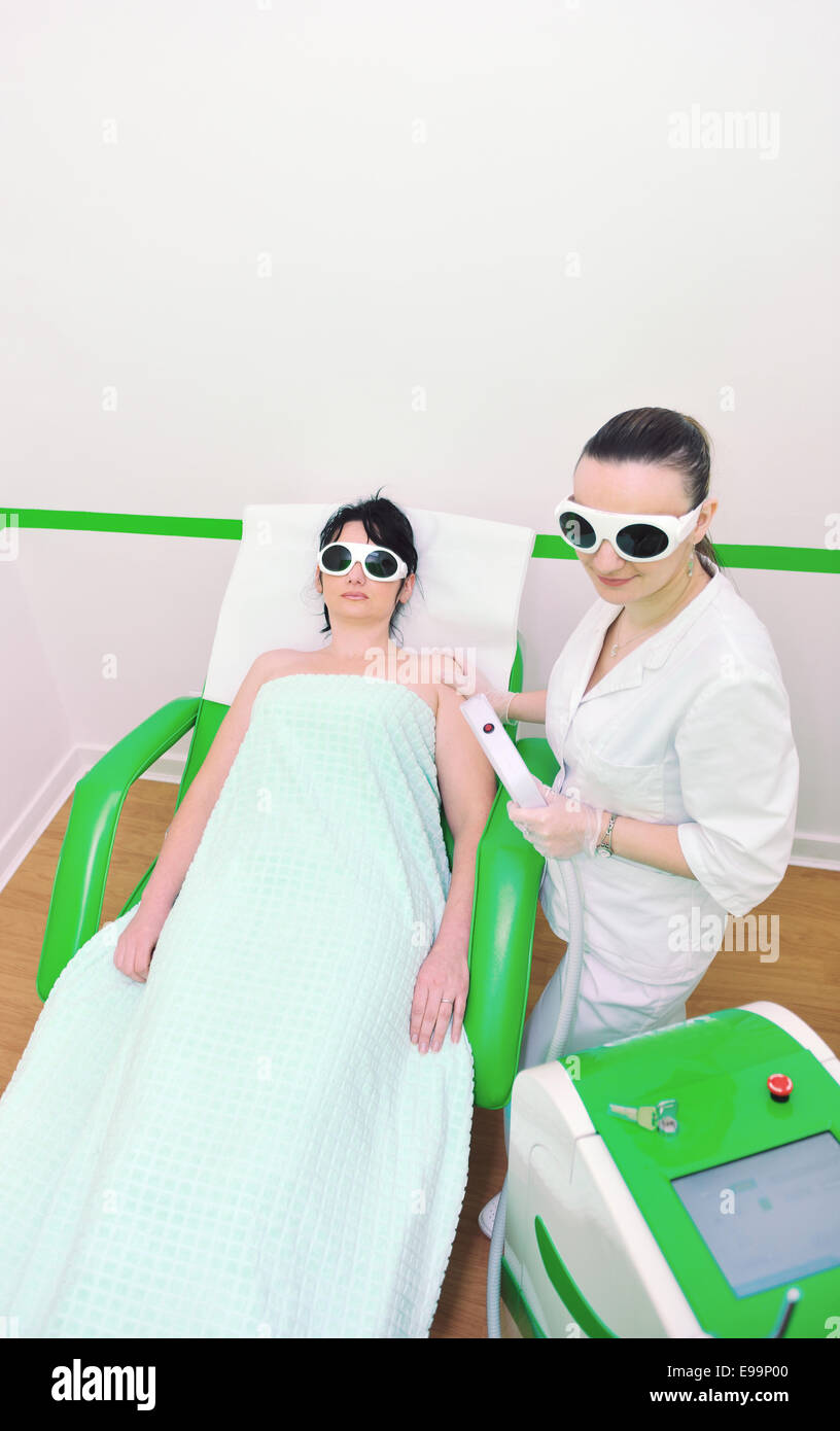 skincare and laser depilation Stock Photo - Alamy