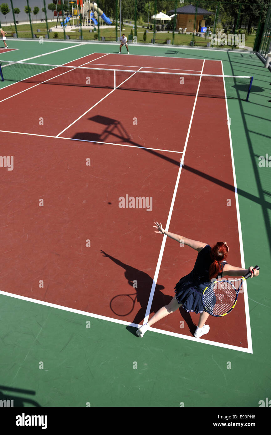 young man play tennis outdoor Stock Photo - Alamy