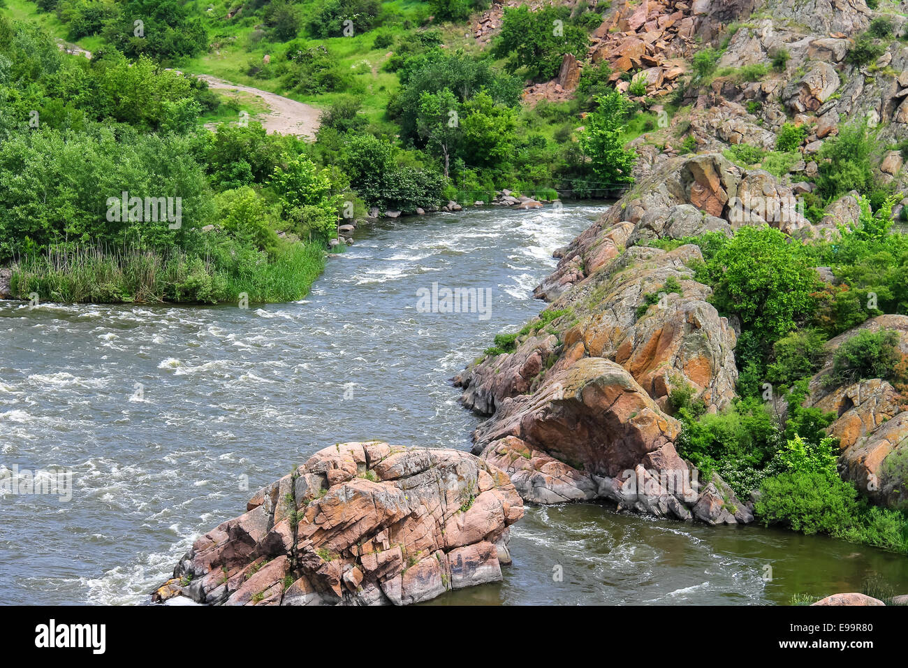 The rapids on a small river in Ukraine Stock Photo - Alamy