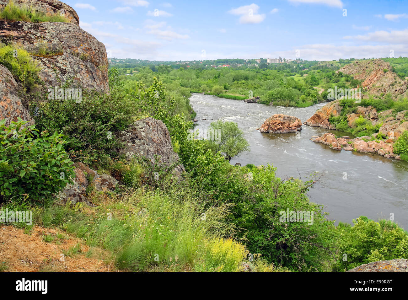 The rapids on a small river in Ukraine Stock Photo - Alamy
