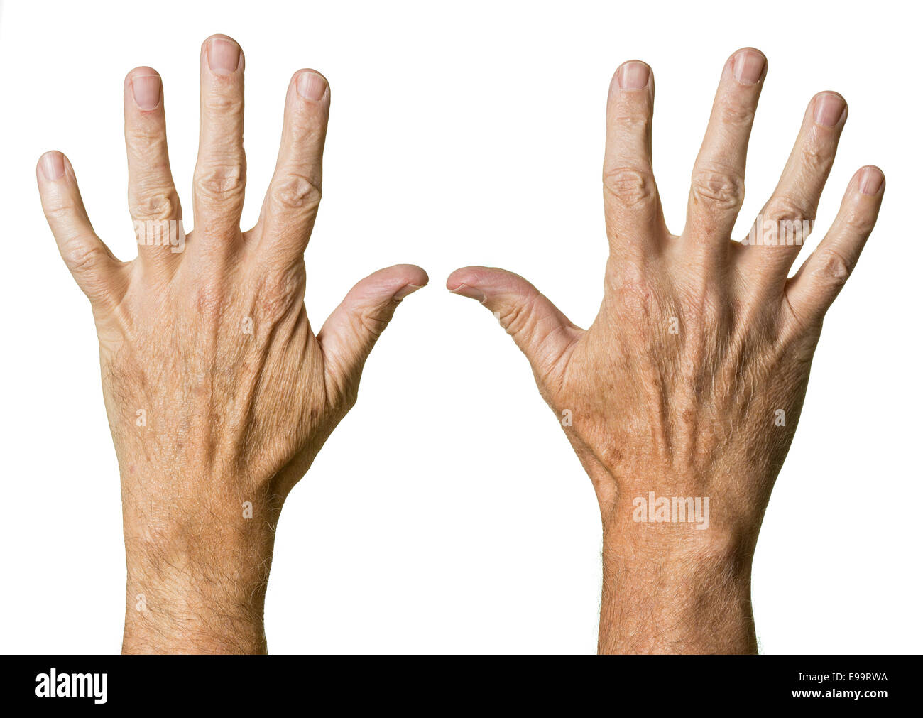 Pair of senior caucasian hands Stock Photo - Alamy