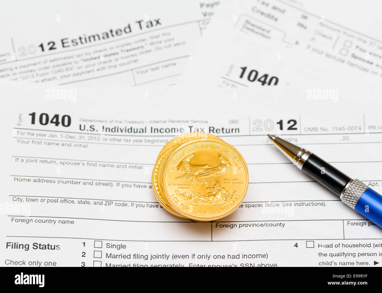 USA tax form 1040 for year 2012 Stock Photo - Alamy
